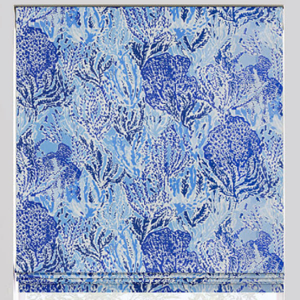 Coral Reef Flat Roman Shade - Revibe Designs