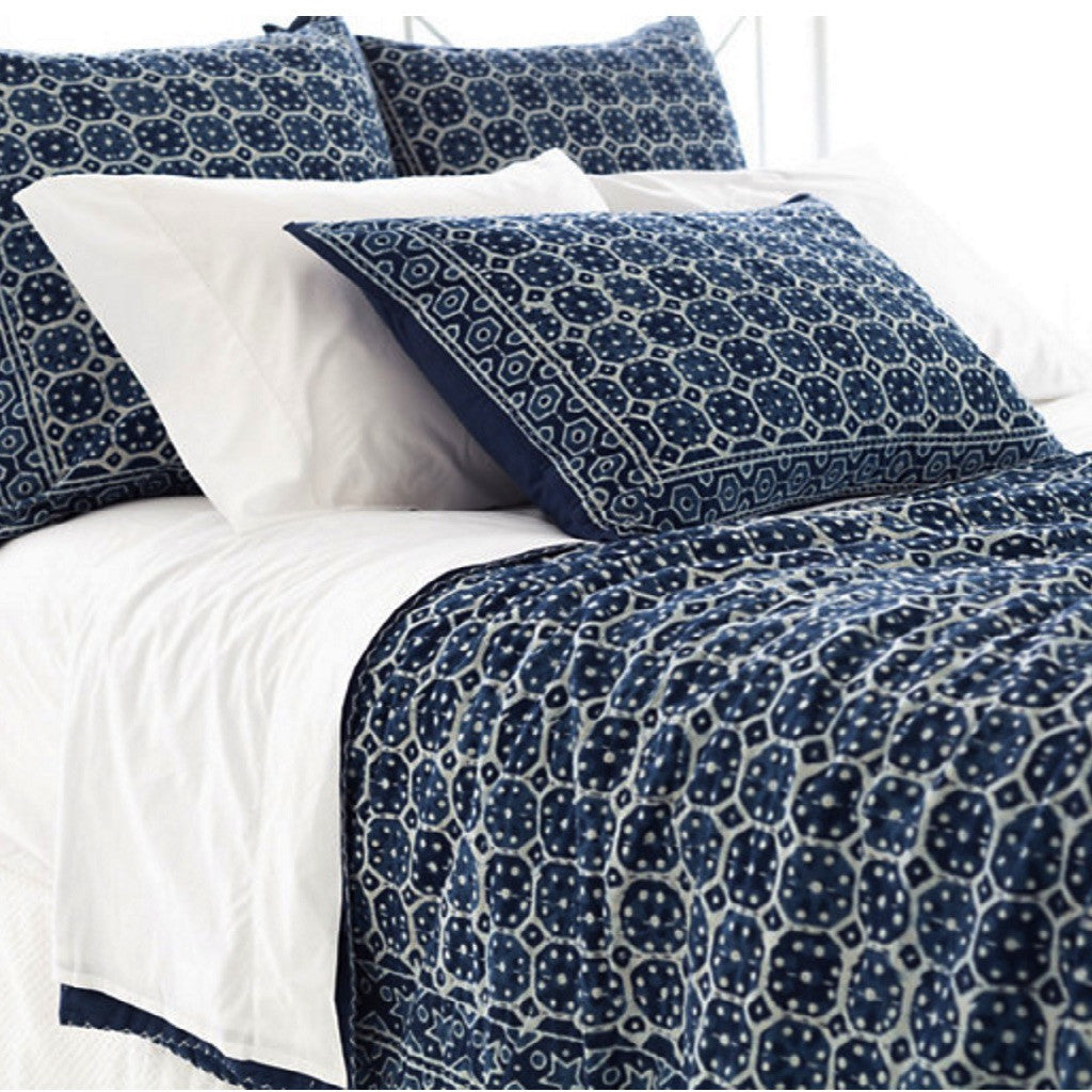 Resist Octagon Indigo Coverlet - Revibe Designs